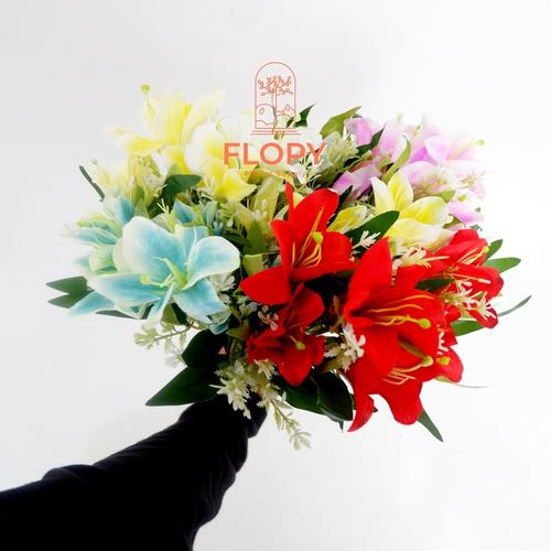Jual [7 Tangkai] Bunga Lily Sutra Kecil X7 (1 kg isi 25 pcs) - Putih ...