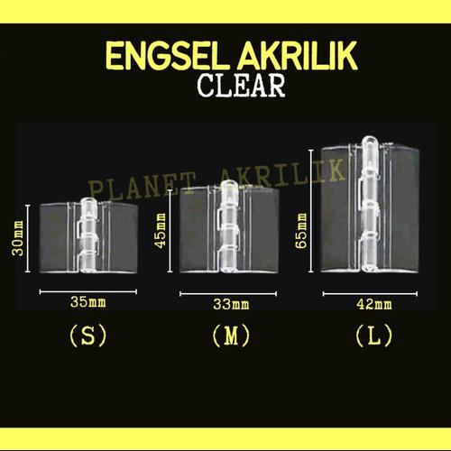 Jual ENGSEL AKRILIK CLEAR BENING 30 X 35 mm / 33 X 45 mm / 42 X 65 mm ...