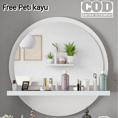 Jual cermin rak wastafel / Cermin Wastafel/ Cermin Aesthetic - Hitam ...