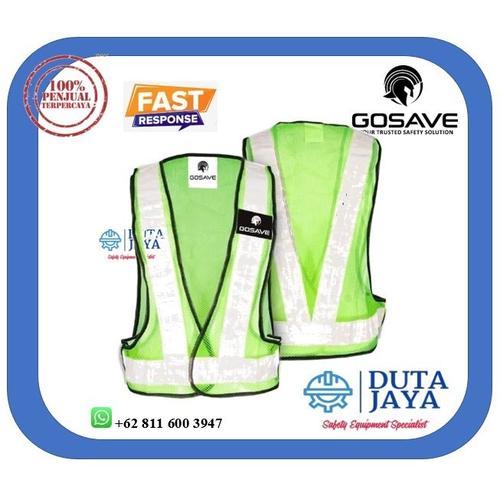 Jual Gosave rompi V safety proyek green Hijau dengan reflektor Gosave ...