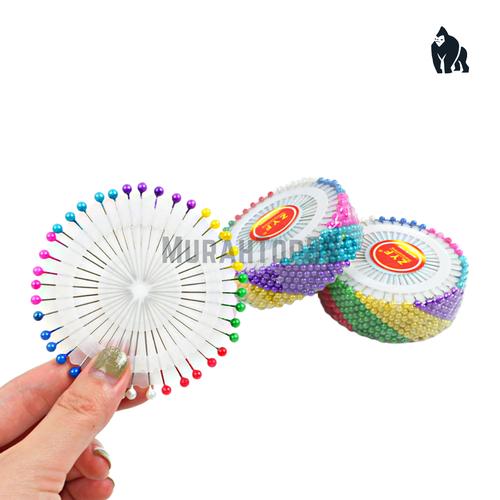 Jual Jarum Pentul Bulat Warna Warni / Aksesoris Mutiara Hijab Model ...