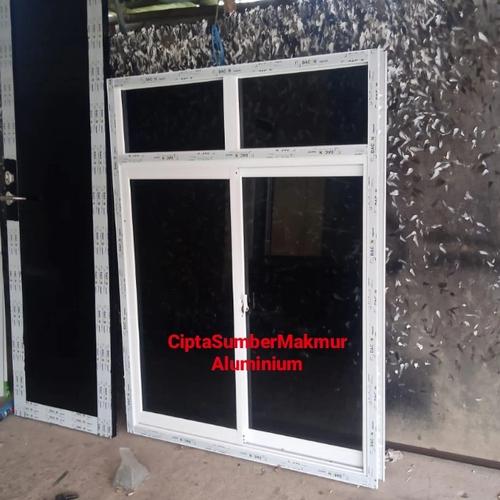Jual Jendela Aluminium 120x150cm (2 Daun)(Kombinasi Kaca Mati - Putih ...