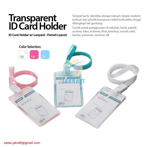 Jual Transparent ID Card Holder + Tali BANTEX 8868 Potrait Name Tag ...