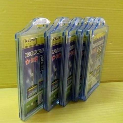 Promo Tempat Name Tag ID Card Holder 2 Sisi Bening Transparan Vertikal ...