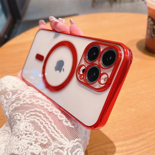 Jual iPhone 11 12 13 Pro Max Shinning chrome Magsafe Magnetic silicon ...