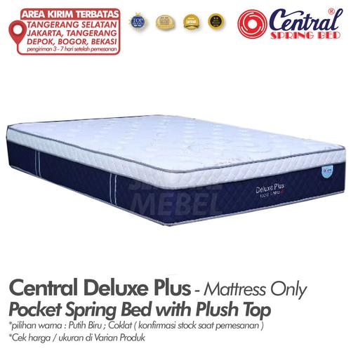 Jual spring bed central deluxe plus pocket spring plush top - matrress ...