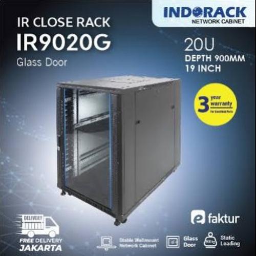 Jual CLOSE RACK INDORACK IR9020G - RACK SERVER 20U 900MM 19 INCH GLASS ...