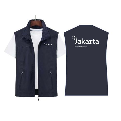 Jual Rompi / Vest Jakarta Kota kolaborasi Bordir warna biru dongker - L ...