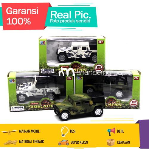 Jual Diecast Miniatur Mainan Mobil Truk Jeep Militer Pullback Metal ...