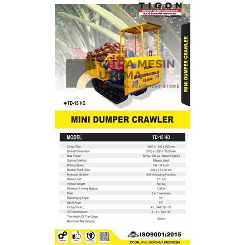 Jual Mesin Pengangkut Sawit Hidrolik Mini Dumper Crawler Tigon TD-15 D ...