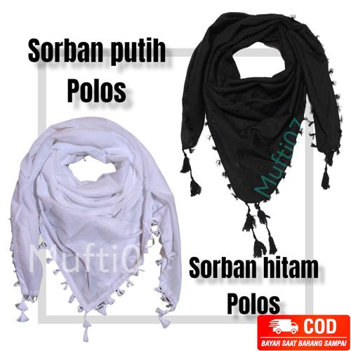 Jual Sorban Arafat persegi warna hitam dan putih polos - Putih polos ...