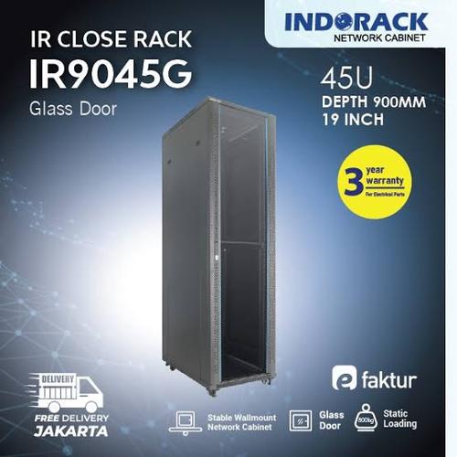 Jual CLOSE RACK INDORACK IR9045G - RACK SERVER 45U 900MM 19 INCH GLASS ...