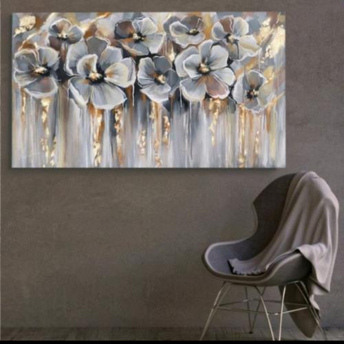 Jual lukisan bunga timbul moderen timbul - 120x80+frame - Kab. Bandung ...