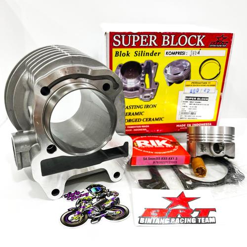 Jual BLOK BRT BEAT KARBU SCOOPY SPACY KARBURATOR 54.50 BOREUP 130CC ...