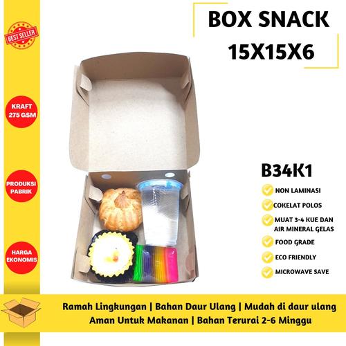 Jual Box Kue Box Snack B34K1-No Laminated-15x15x6 - Jakarta Selatan ...