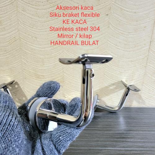 Jual Handrail bracket flexible hand rail bulat mirror siku railing sus ...