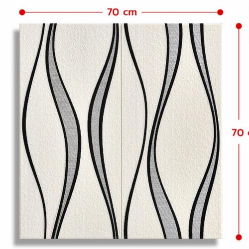 Jual wallpaper foam 3d peredam panas dan suara - ulir silver putih ...