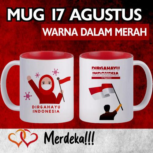 Promo Mug Warna Dalam Merah 17 Agustus / Mug Merah Putih / Mug Merdeka ...