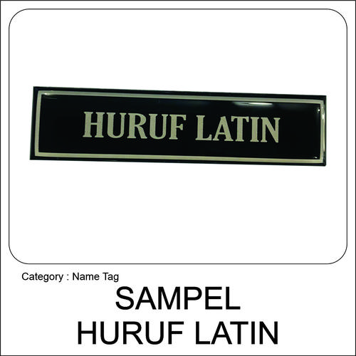 Jual PAPAN NAMA / NAME TAG SAMPEL HURUF LATIN (HITAM-PUTIH-PUTIH ...