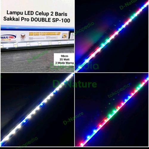 Jual Lampu LED celup aquarium 3 mode warna sakkai pro T4 SP 2 baris ...
