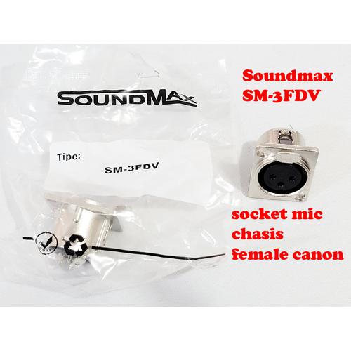 Jual soundmax sm-3fdv socket mic body chasis female canon xlr metal ...