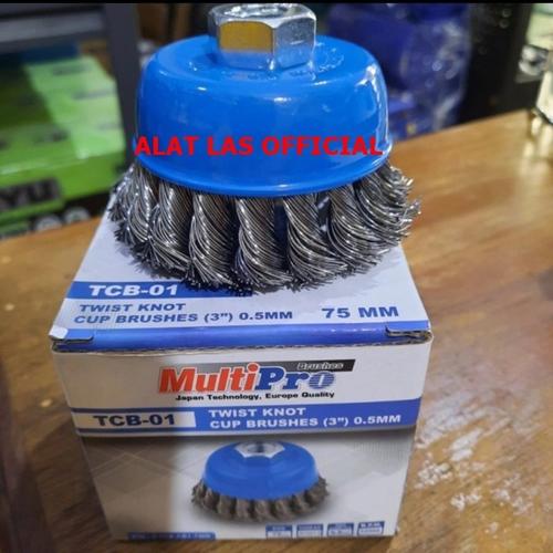 Jual Sikat Kawat Gerinda Mangkuk Kepang 3" inch Besi MULTIPRO TCB 01 ...