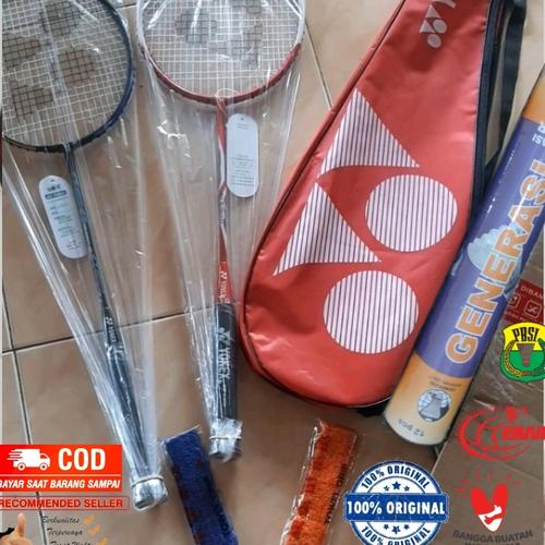 Jual Raket Badminton Bulutangkis PBSI Lengkap Siap Pakai Isi Dua (2 ...