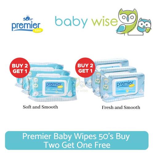 Jual Premier Baby Wipes 50's Buy Two Get One Free - Tisu Basah Bayi ...