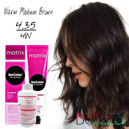 Jual cat rambut matrix so color 4.35/4W-Warm Medium Brown 90 ml - hanya ...