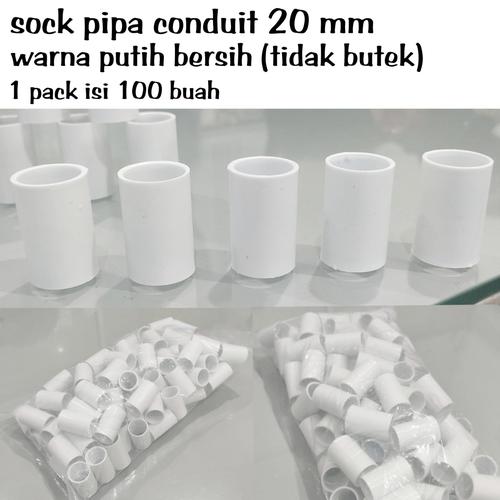 Jual Sock pipa Listrik Conduit polos putih 20mm/ sock pipa 20mm ...