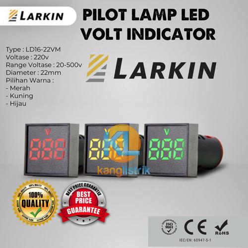 Jual PILOT LAMP LED VOLT INDICATOR 22mm PREMIUM LARKIN LD16-22VM KOTAK ...