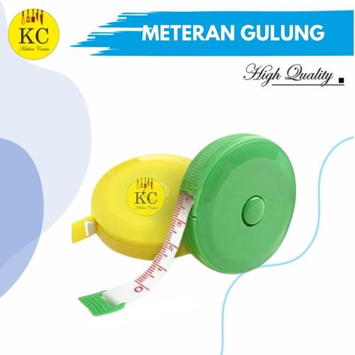 Jual Meteran Gulung Mini 150 cm Meteran Pengukur LIngkar Baju Meteran ...