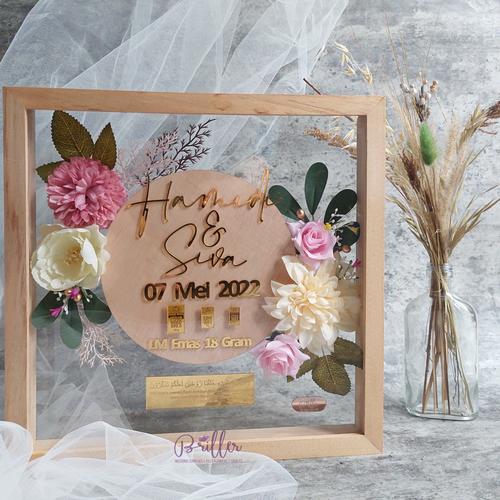 Jual Mahar Frame/Bingkai Mahar Pernikahan Logam Mulia/Uang - Seri Fecilie - Sesuai foto - Kab ...