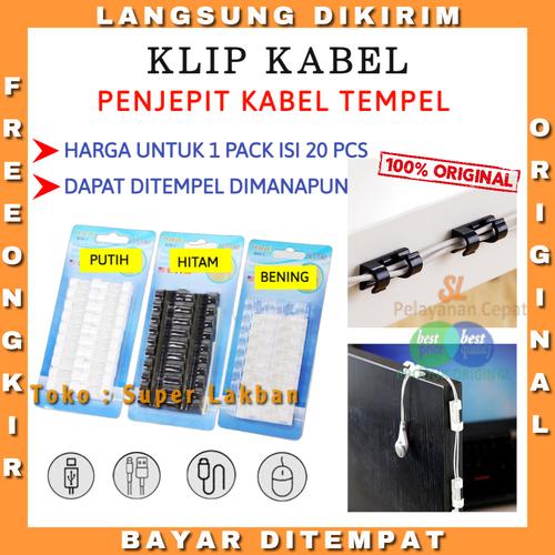 Promo Klip Pengikat Perapi Kabel Charger Tempel Dinding Cable Organizer ...
