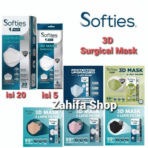 Jual SOFTIES 3D / Duckshape Surgical Mask isi 5s / 20s / 30s Masker ...