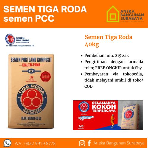 Jual Semen 3 roda @40kg TIGA RODA - 100 zak keatas - Kota Surabaya ...
