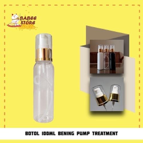 Jual BOTOL RF 100ML BENING CLEAR PUMP TREATMENT GOLD FULLCAP / BOTOL REFILL - TREATMENT GOLD ...