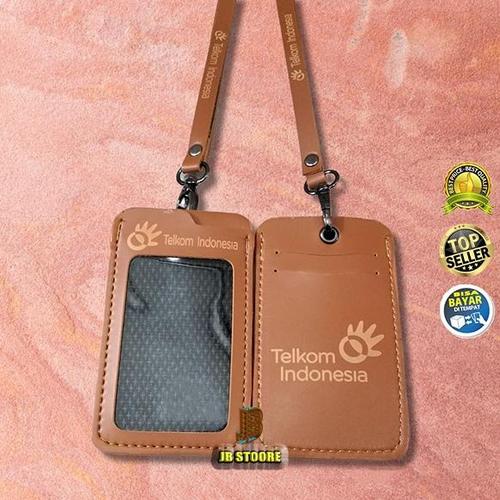 Jual Tempat Id Card TELKOM Gantung Kalung Kulit / Id Card Holder Telkom ...