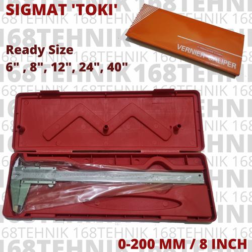 Jual SIGMAT MANUAL TOKI 8 INCH 0,02 / JANGKA SORONG / VERNIER CALIPER ...
