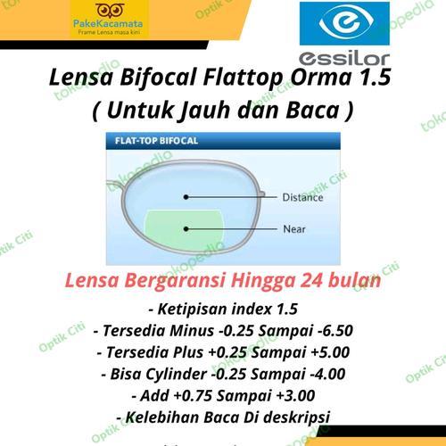 Jual Lensa Kacamata Crizal Essilor Bifocal Flattop Orma 1.5 Original ...