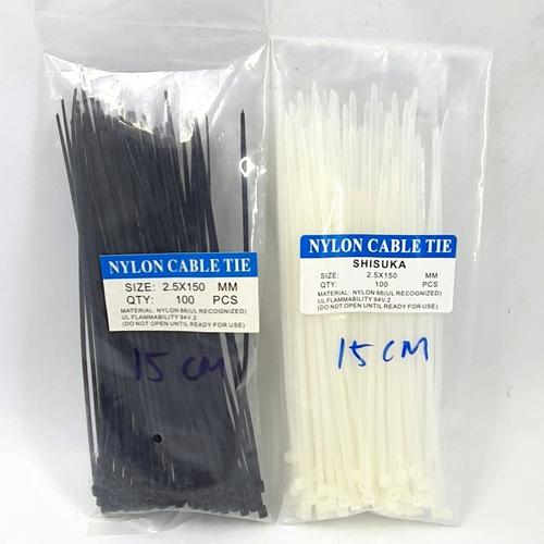 Jual Kabel Ties 2,5 X 15CM Cable Ties Nylon 2,5 X 150MM Hitam Putih ...