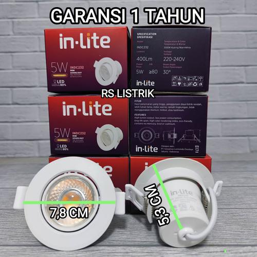 Jual InLite / In-Lite LAMPU LED SPOTLIGHT INDC232 5W - KUNING WW 3000K ...