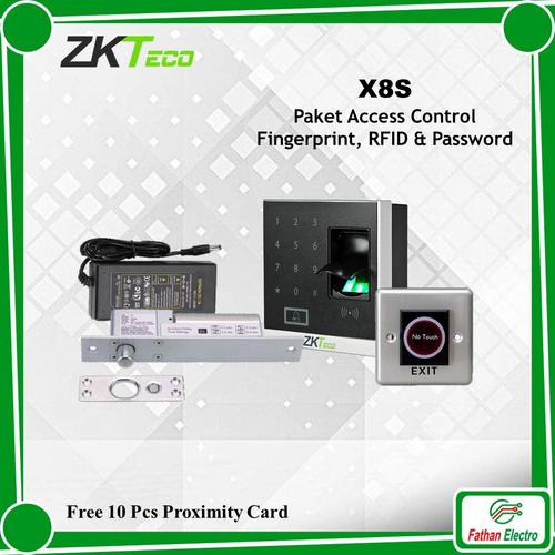 Jual Paket Access Control Fingerprint RFID 125KHz ZKTeco X8S - Pintu Kaca - Kota Bekasi ...
