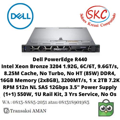 Jual Server dell R440 Intel Xeon Bronze 3204, 16GB, 2TB,3 Yrs ...