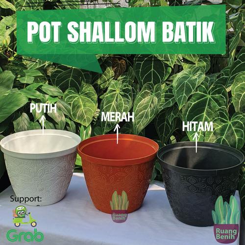 Jual POT BUNGA TANAMAN HIAS CANTIK SHALLOM MOTIF BATIK UNIK TEBAL ...