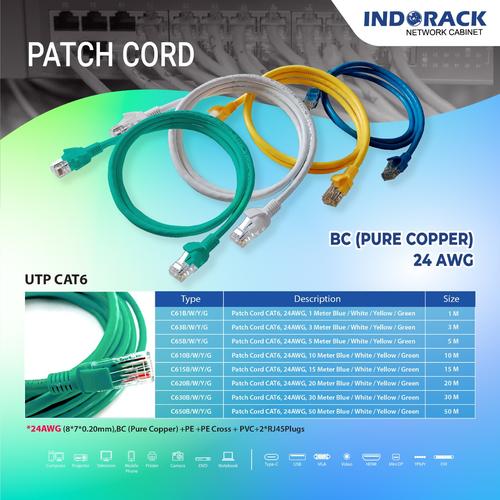 Jual INDORACK PATCH CORD UTP CAT 6 - KABEL LAN CAT6 1 METER - Putih - Jakarta Utara - IT Network ...