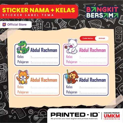 Jual Print Sticker Label Nama + Kelas - Custom - Kab. Bekasi - Al ...