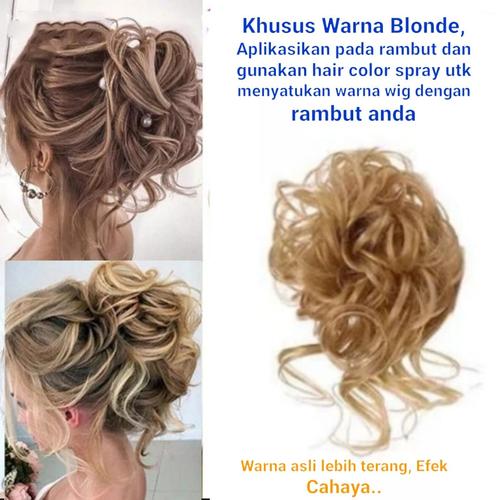 Jual WIG SANGGUL KARET CEPOL KONDE RAMBUT SINTETIS CURLY SANGGUL BLONDE ...