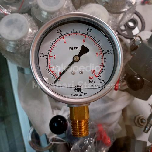 Jual Pressure Gauge Manometer Stainless AE 4 " inchi 1 Mpa 10 Bar ...