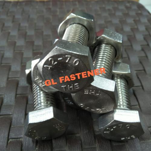 Jual Baut Mur Hex Stainless Steel 304 M18 x 60 anti karat Kunci 27 SUS ...